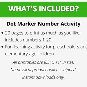 Dot Marker Numbers Printable, Dot the Numbers Activity, Number ...
