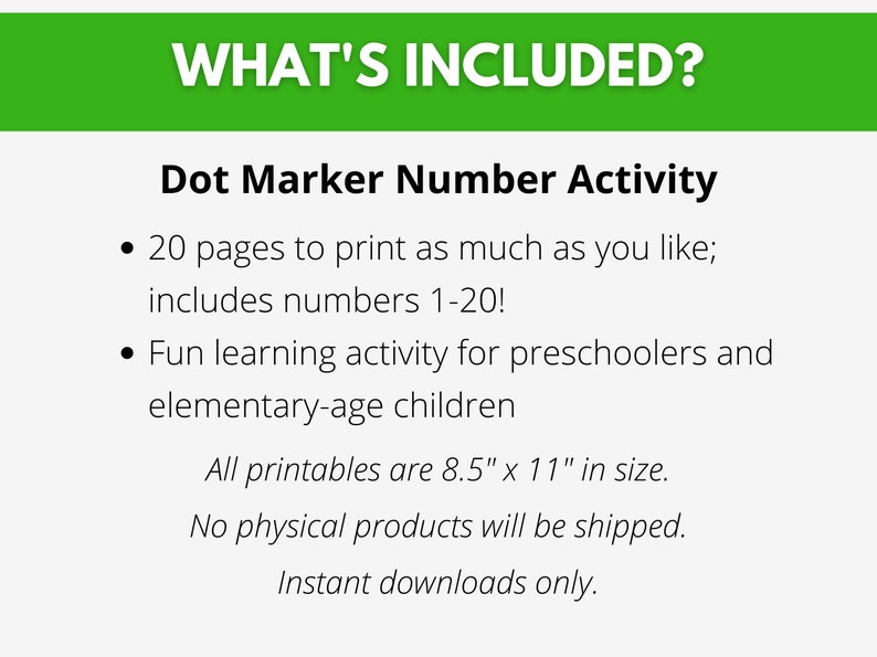 Dot Marker Numbers Printable, Dot the Numbers Activity, Number ...