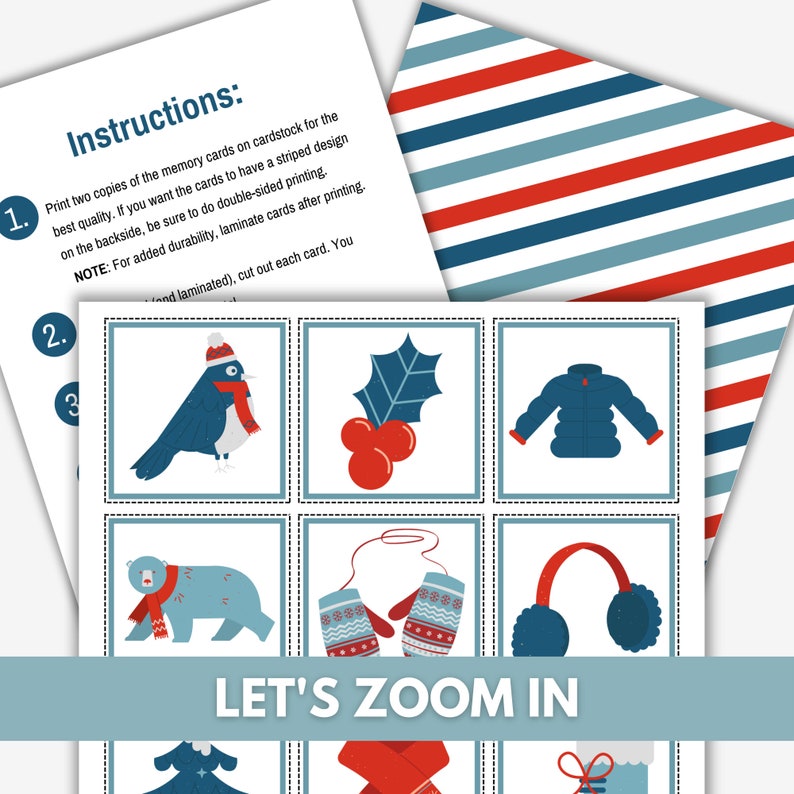 Winter Memory & Matching Game, Preschool Activities, Winter Memory Game ...