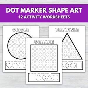 Dot Marker Shapes Activity, Shapes Coloring Page, Preschool Worksheets ...