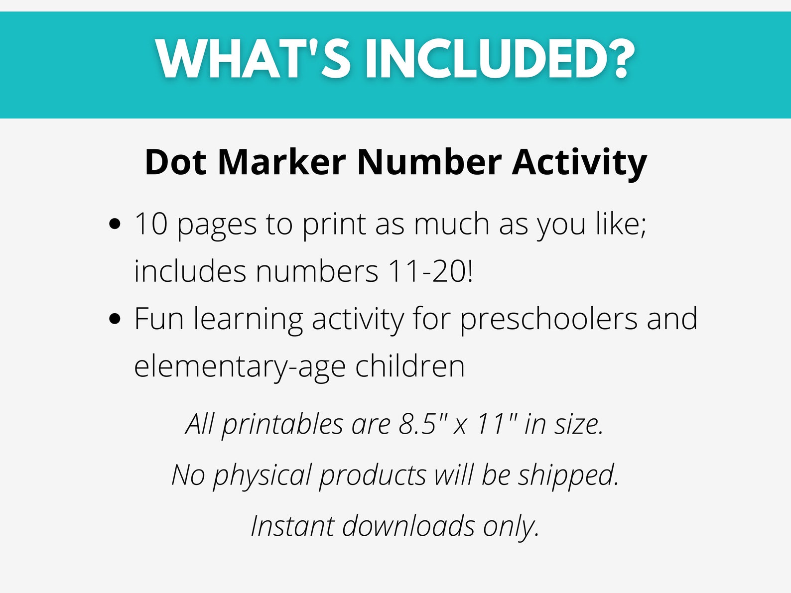 Dot Marker Numbers 11-20 Printable Dab Marker Number - Etsy