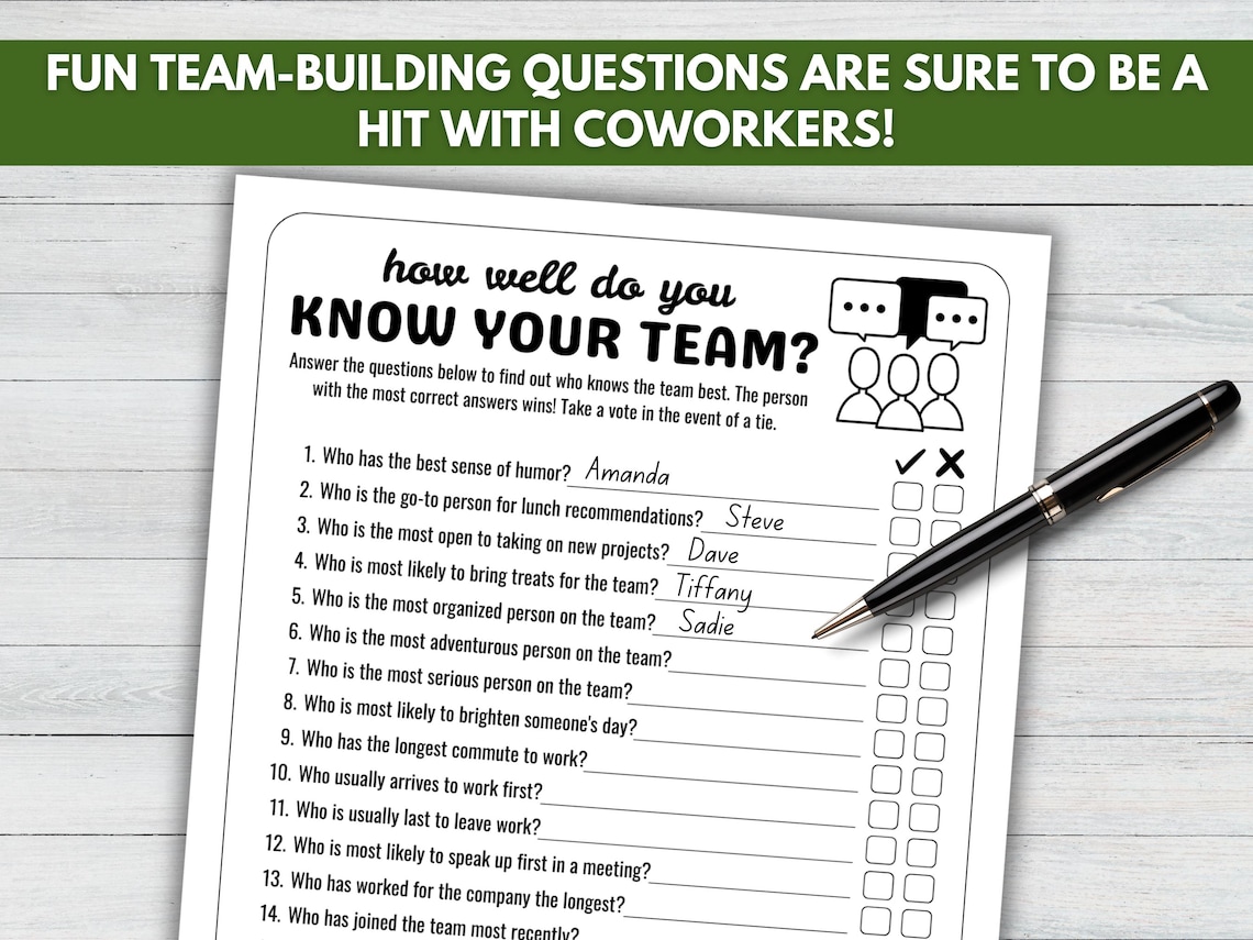 Team Building Games, How Well Do You Know Your Team, Workplace Games ...