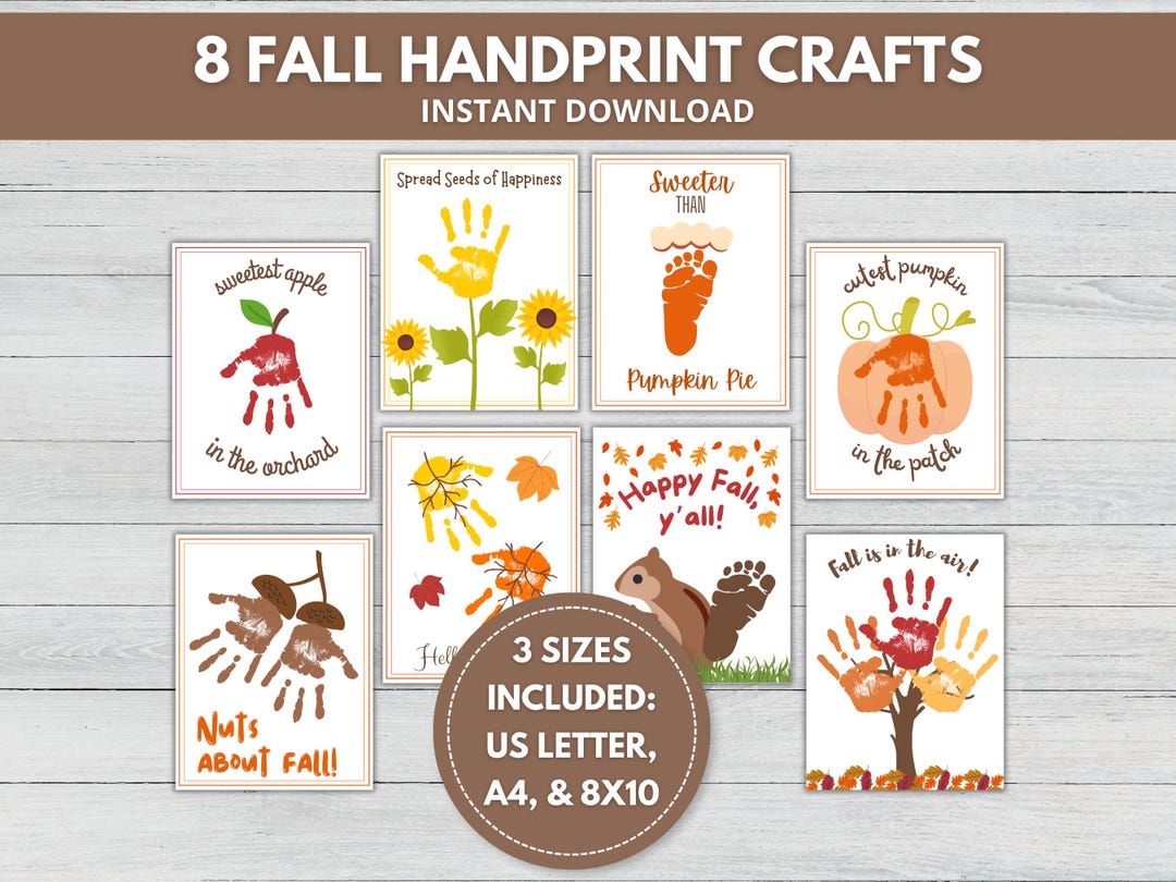 Fall Handprint Craft, Fall Handprint Art, Footprint Craft, kids Autumn ...