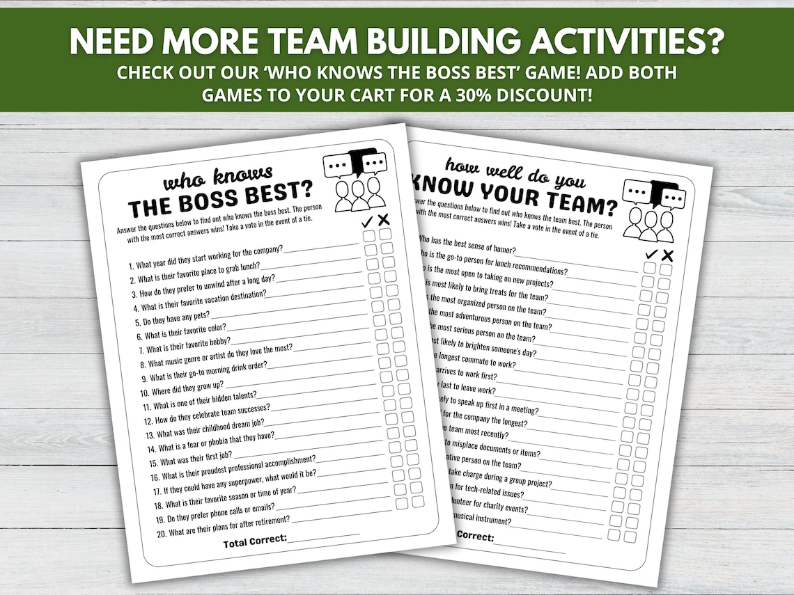 Team Building Games, How Well Do You Know Your Team, Workplace Games ...