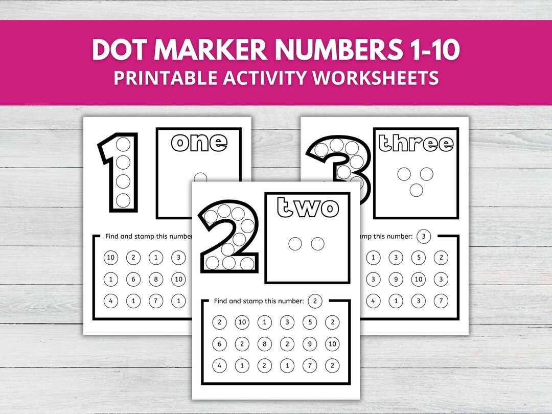 Dot Marker Numbers 1-10, Dab Markers Preschool Math Printable, Number ...