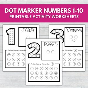 Dot Marker Numbers 1-10, Dab Markers Preschool Math Printable, Number ...