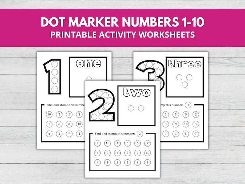 Dot Marker Numbers 1-10, Dab Markers Preschool Math Printable, Number ...