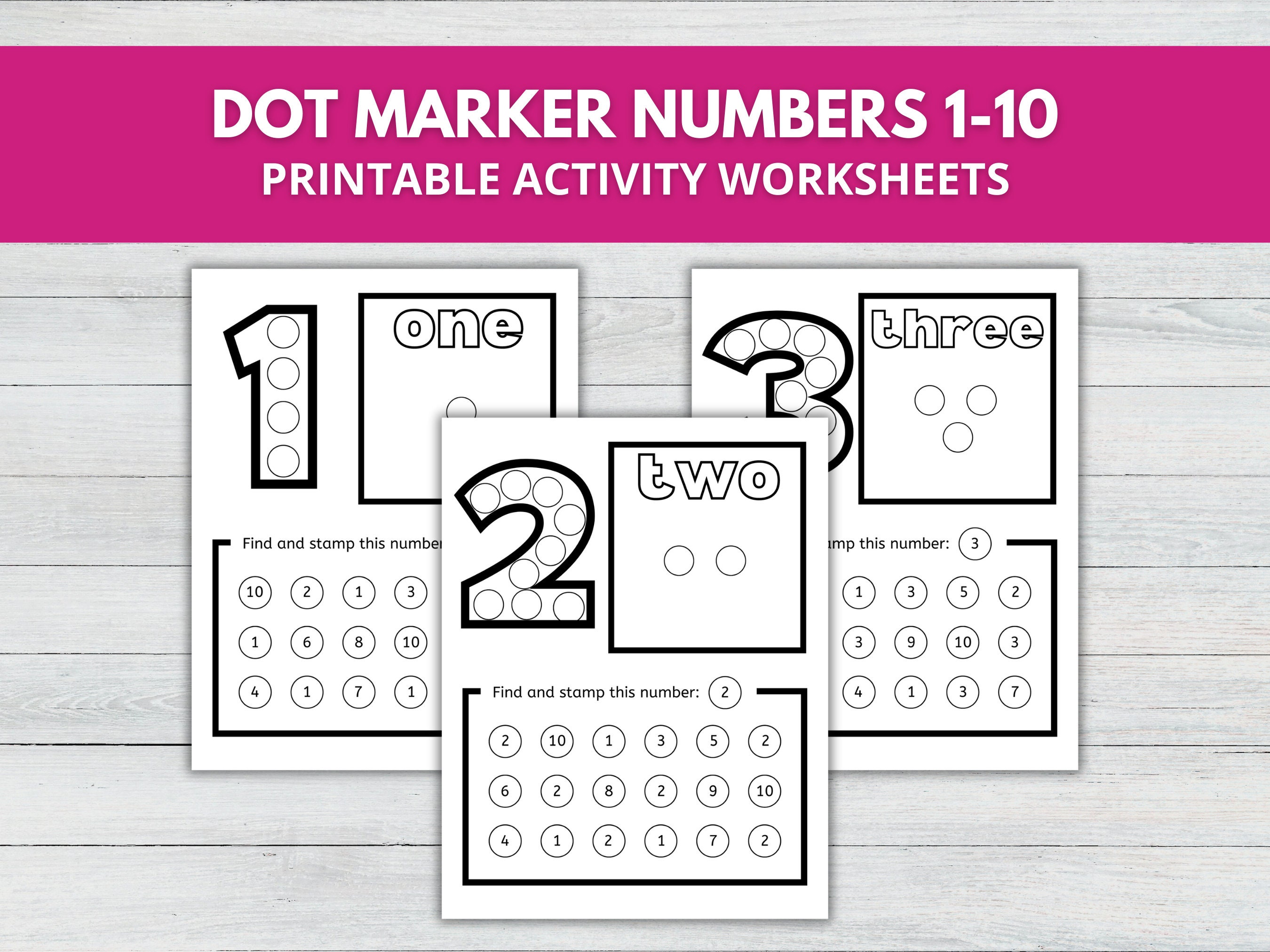 Dot Marker Numbers 1-10, Dab Markers Preschool Math Printable, Number ...