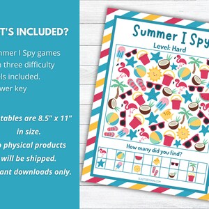 Summer I Spy Printable, I Spy Game for Kids, Summer Printable Activity ...