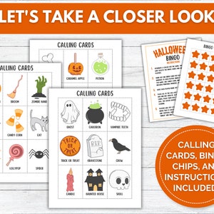 Halloween Bingo Cards, Halloween Party Game, Kids Halloween Activity ...