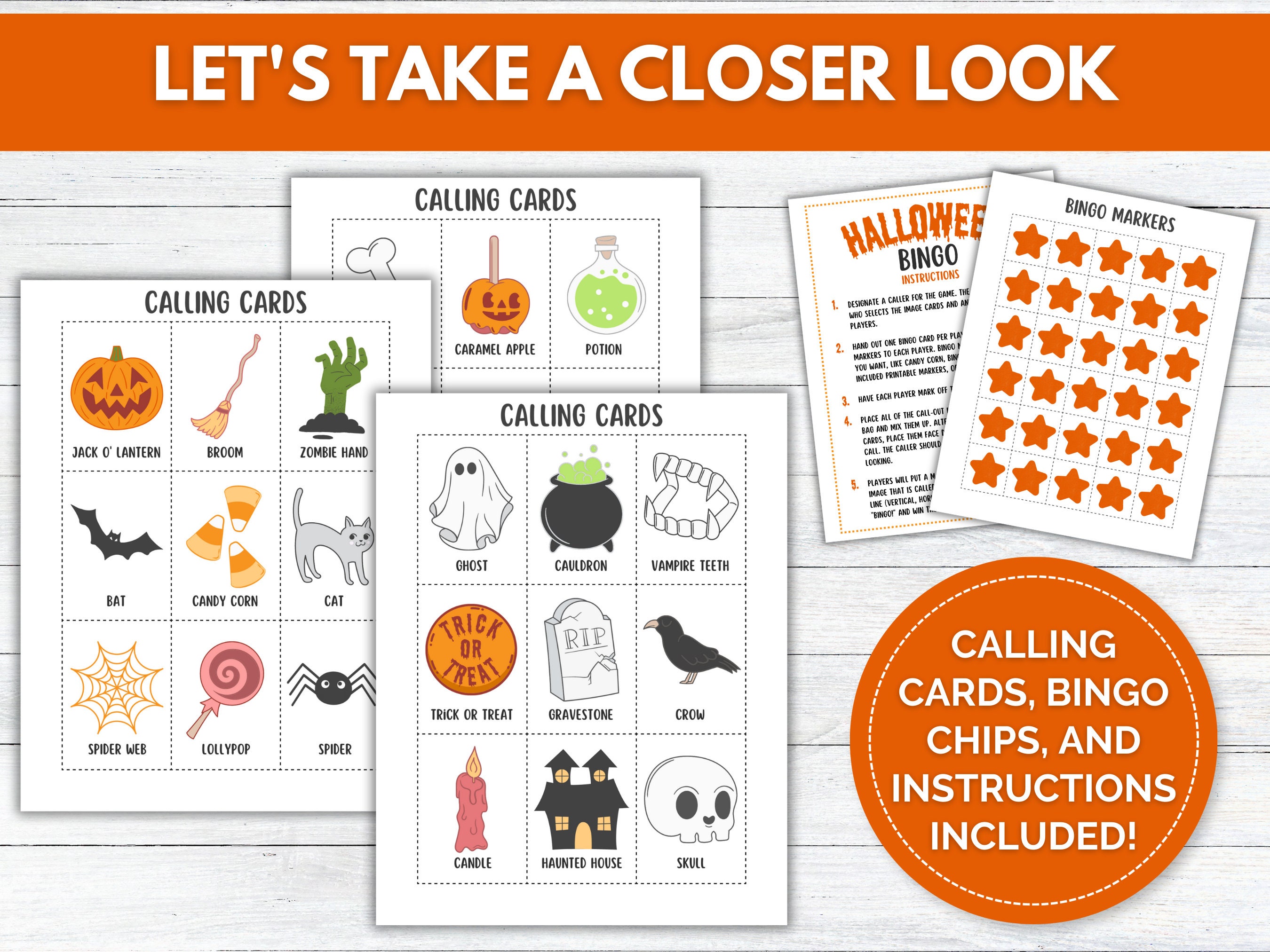 Halloween Bingo Cards, Halloween Party Game, Kids Halloween Activity ...