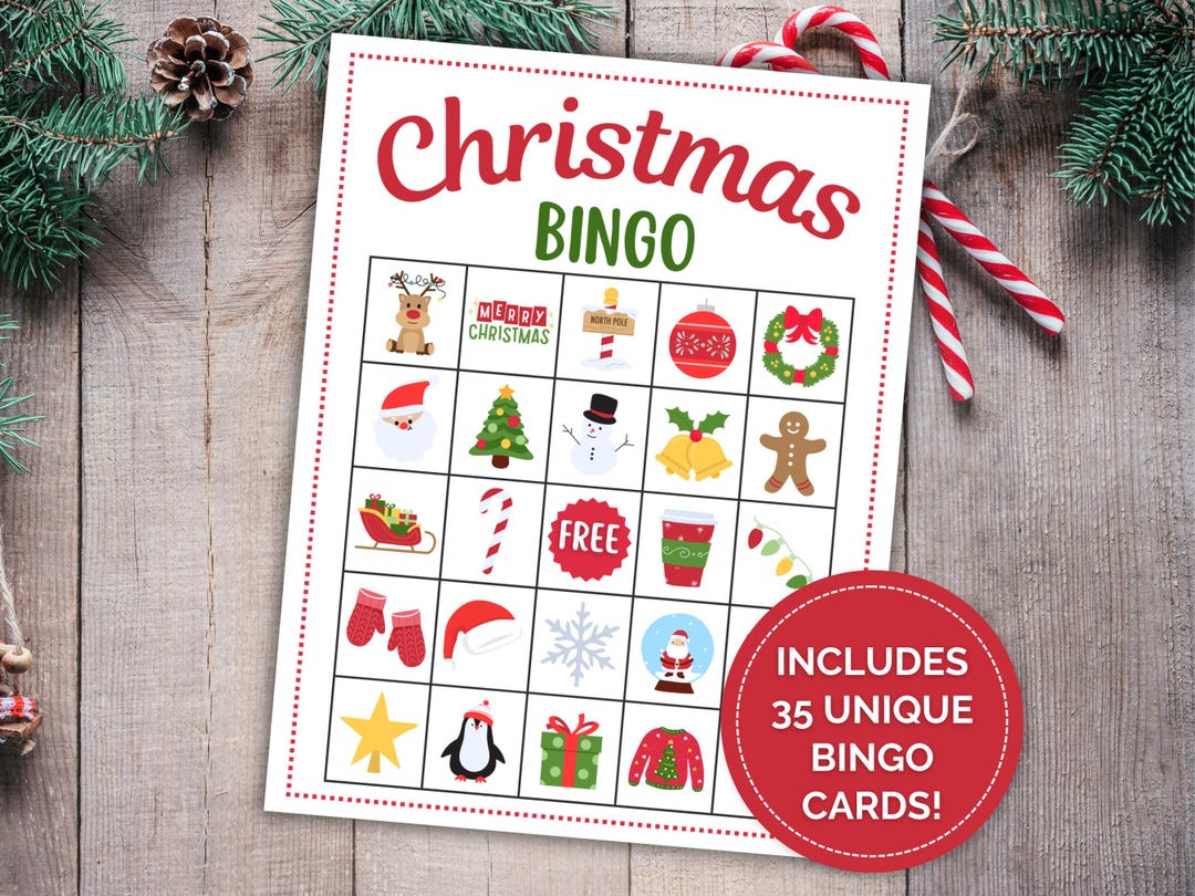 Christmas Bingo, 35 Christmas Bingo Cards, Printable Christmas Party ...