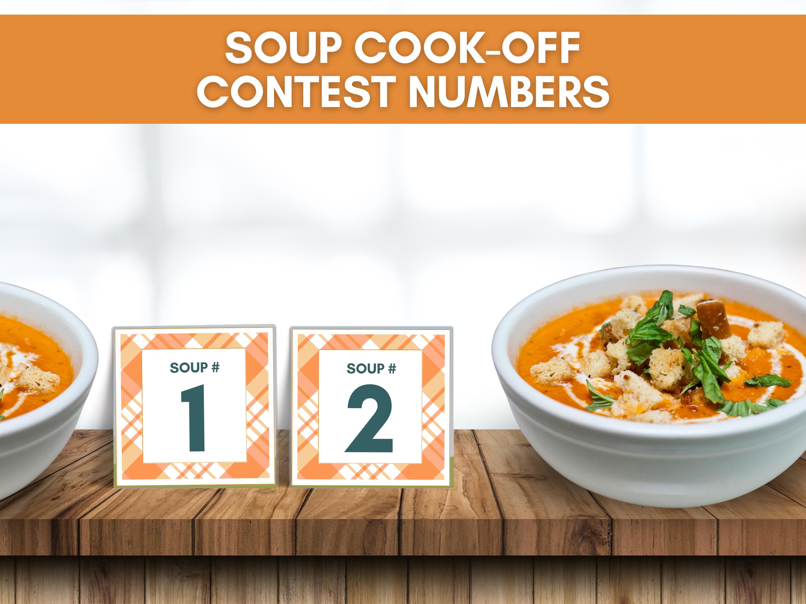 Soup Cook-off Contest Kit, Soup Scorecards, Soup Competition Voting ...