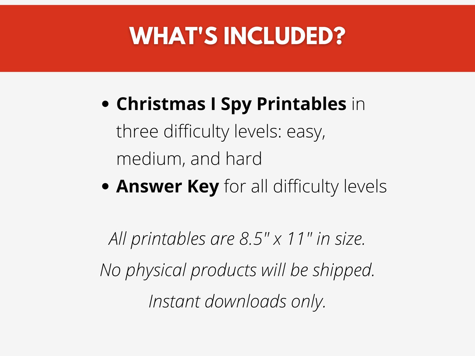 Christmas I Spy Printable, Christmas Activity, Holiday Game for Kids ...