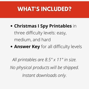 Christmas I Spy Printable, Christmas Activity, Holiday Game for Kids ...