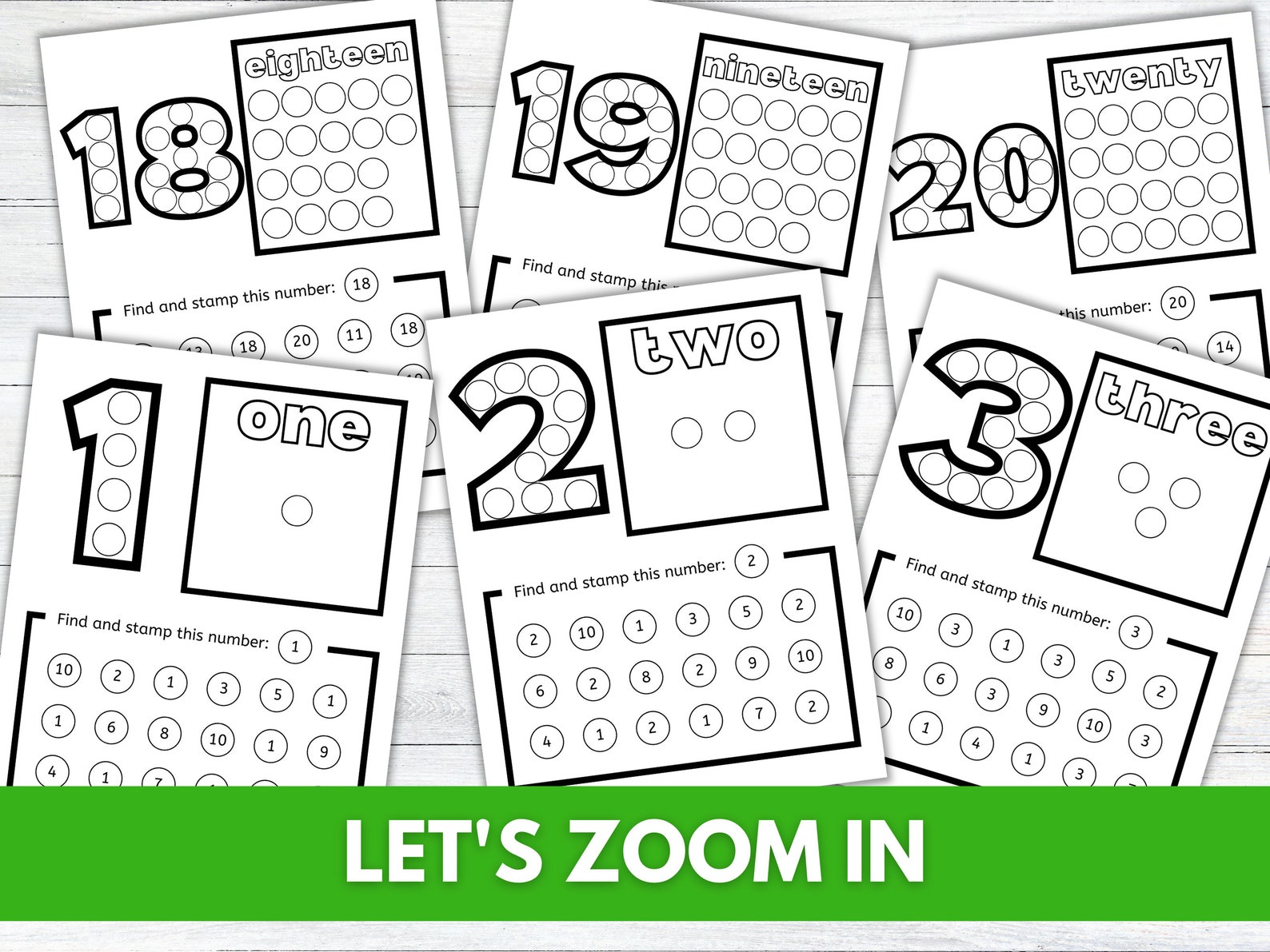 Dot Marker Numbers Printable, Dot the Numbers Activity, Number ...