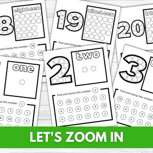 Dot Marker Numbers Printable, Dot the Numbers Activity, Number ...