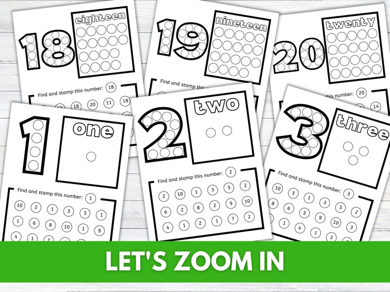 Dot Marker Numbers Printable, Dot the Numbers Activity, Number ...