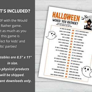 Halloween Would You Rather Game, Printable Halloween Party Activity ...