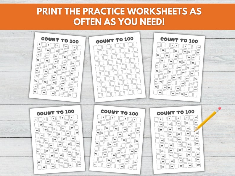 Number Chart 1-100, Count to 100, Hundreds Chart, Homeschool Posters ...