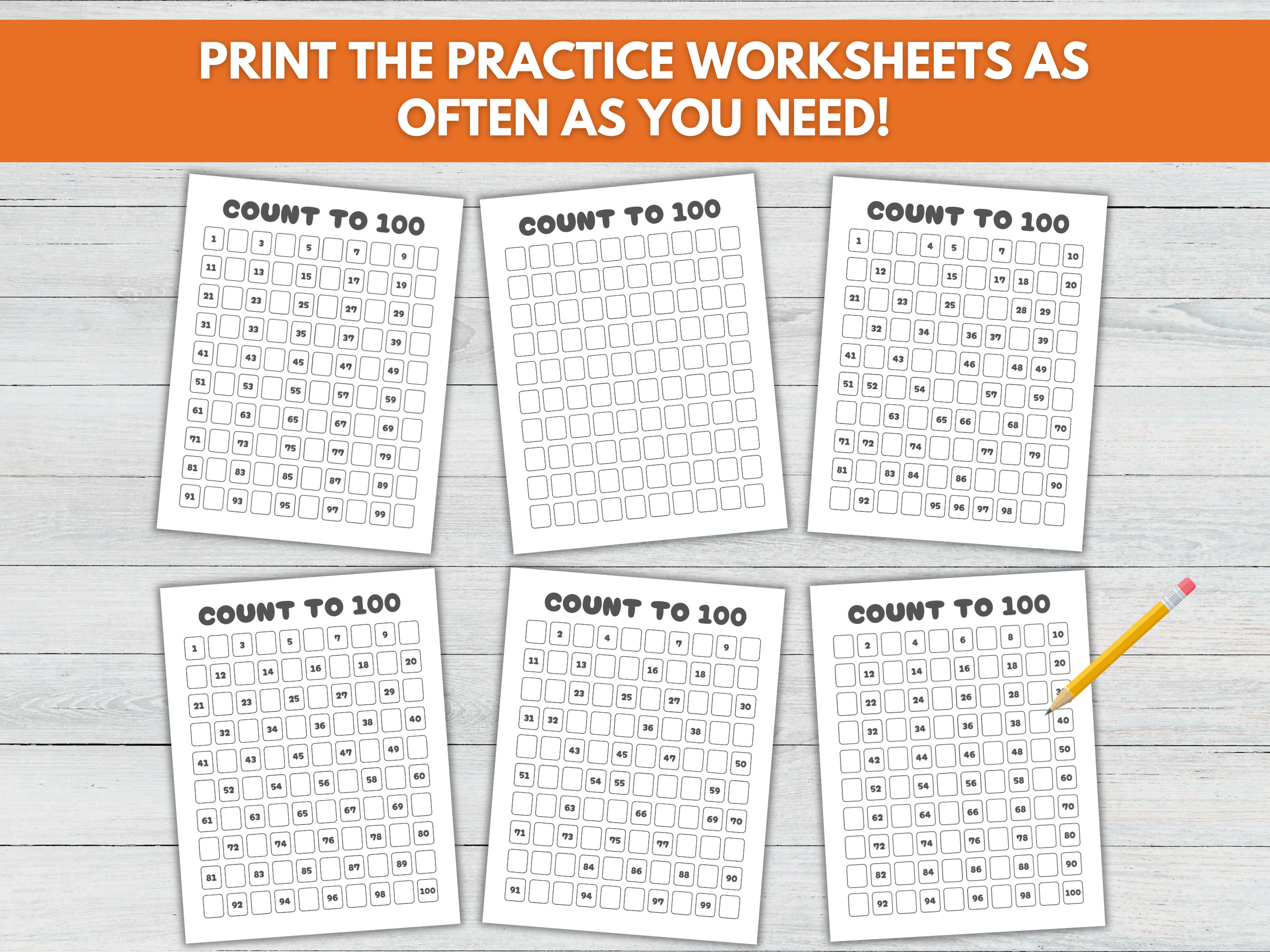 Number Chart 1-100, Count to 100, Hundreds Chart, Homeschool Posters ...