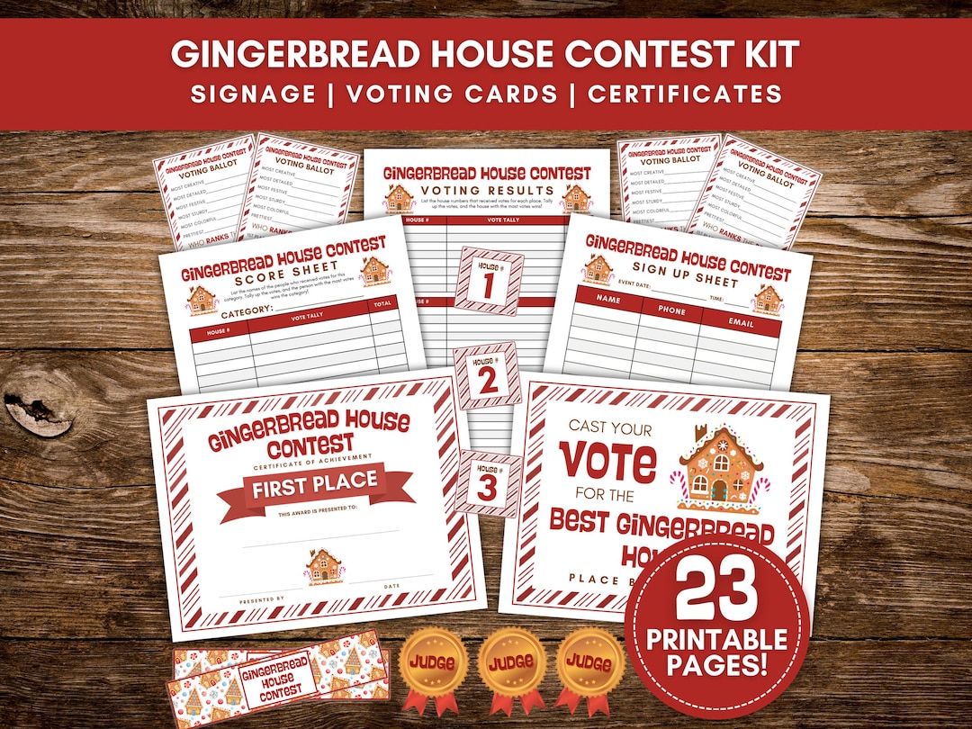 Gingerbread House Contest Kit, Decorating Contest Voting Ballots ...