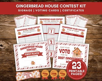 Gingerbread House Contest Kit, Decorating Contest Voting Ballots ...