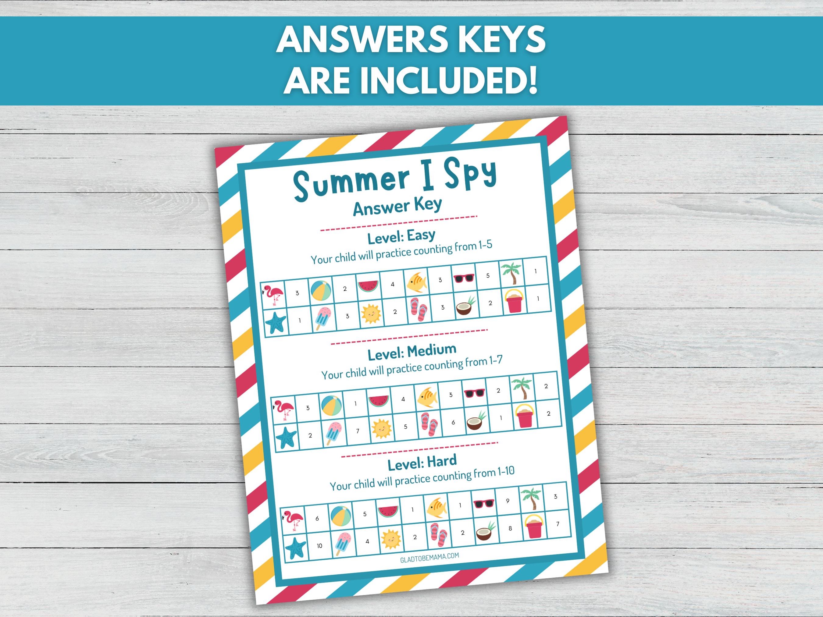 Four Seasons I Spy Game, Learn to Count Printable Activity, Kids Four ...