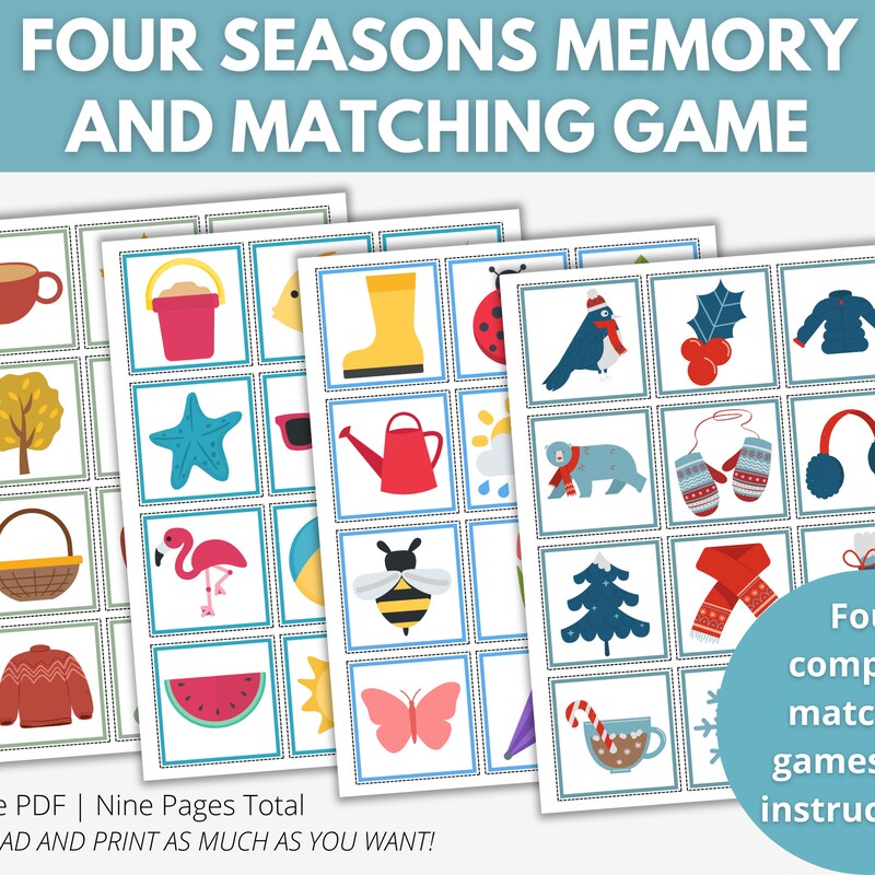 Memory Game Cards - Etsy