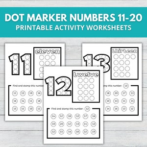 Dot Marker Numbers 11-20 Printable, Dab Marker Number Activity ...