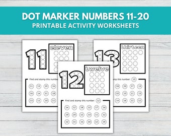 Dot Marker Numbers Printable, Dot the Numbers Activity, Number ...