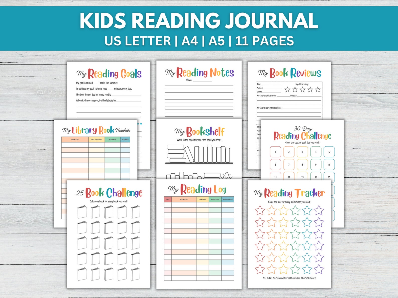 Kids Reading Journal Printable, Kids Reading Log, Reading Tracker ...