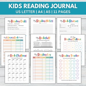 Kids Reading Journal Printable, Kids Reading Log, Reading Tracker ...