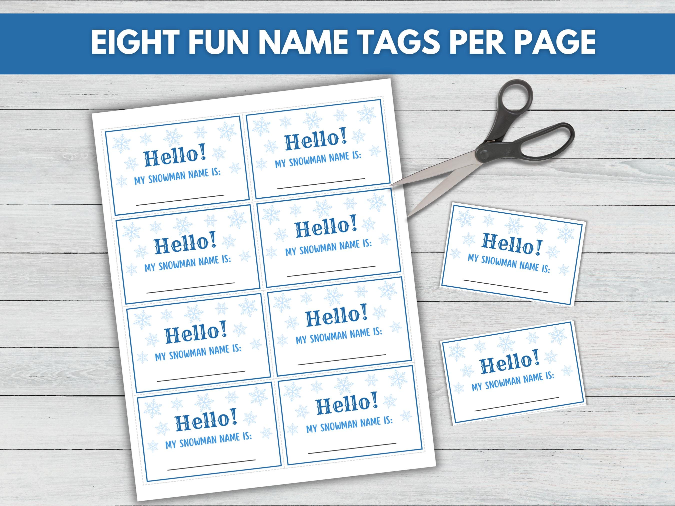 What's Your Snowman Name Game With Name Tags, Printable Christmas Party ...