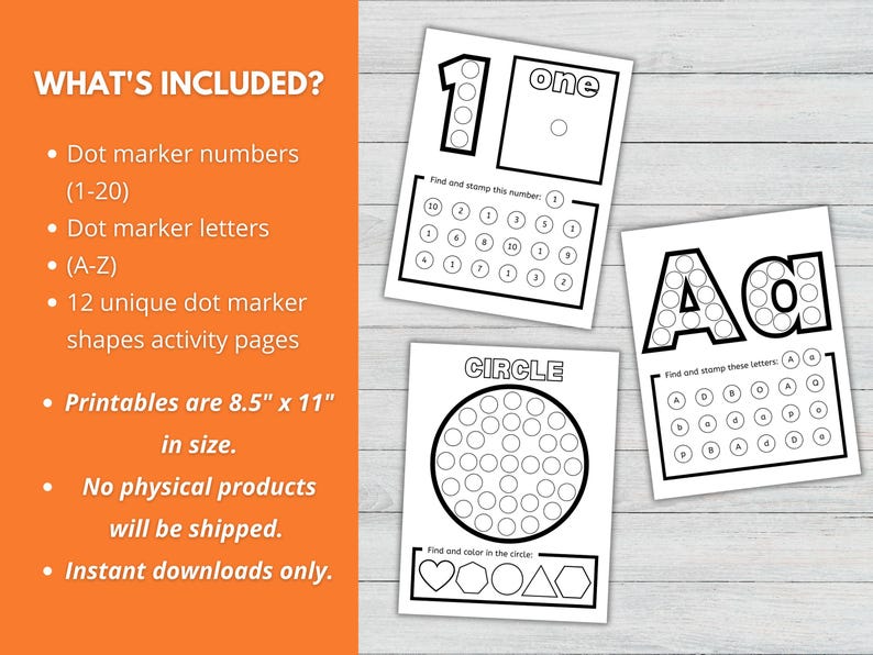 Dot Marker Activity Page Bundle With Letters, Numbers, and Shapes ...