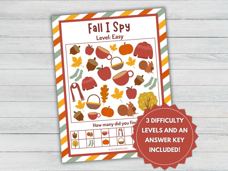 Fall I Spy Kids Activity, Autumn I Spy Game Printable, Seek and Find ...