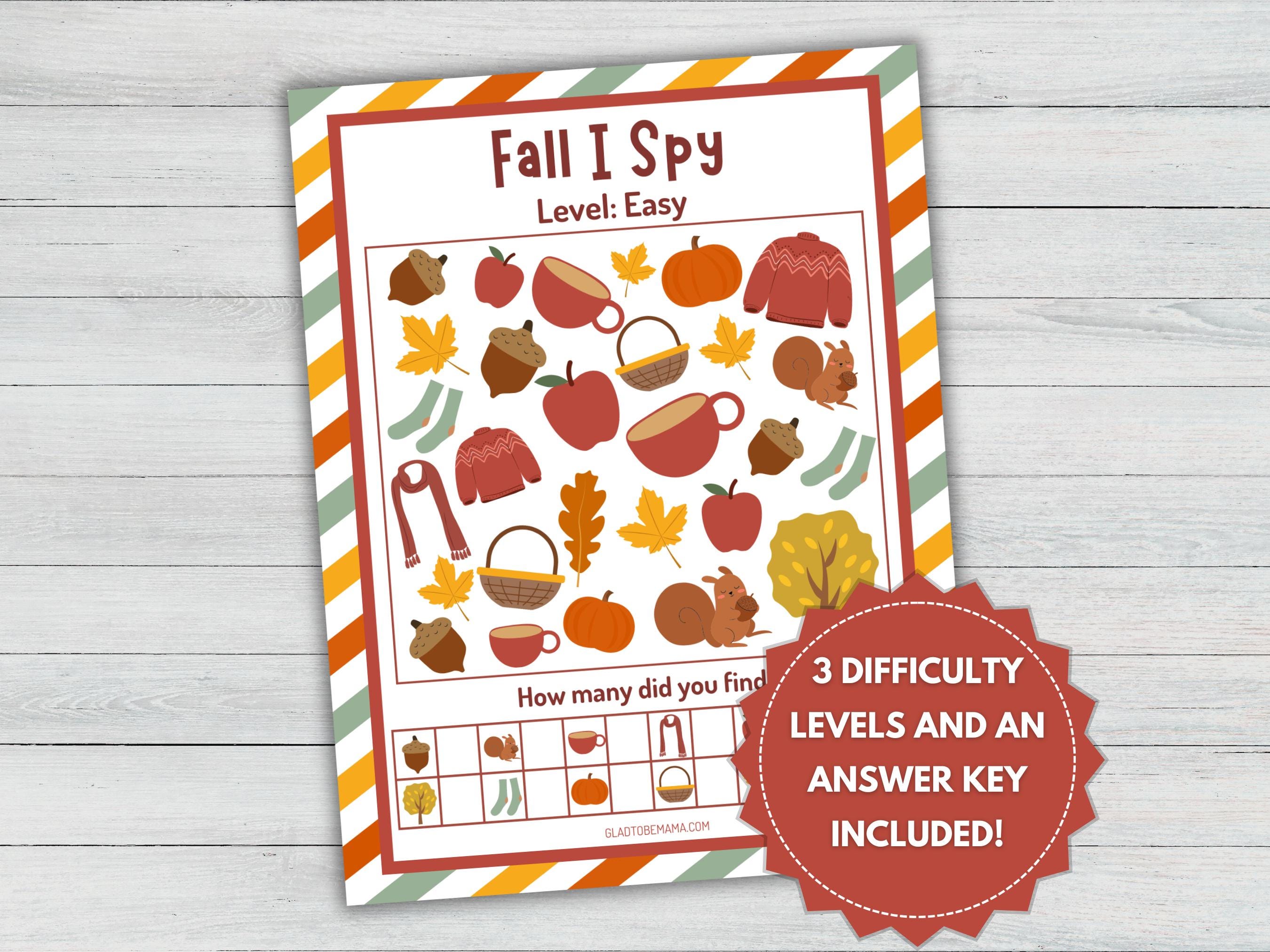 Fall I Spy Kids Activity, Autumn I Spy Game Printable, Seek and Find ...