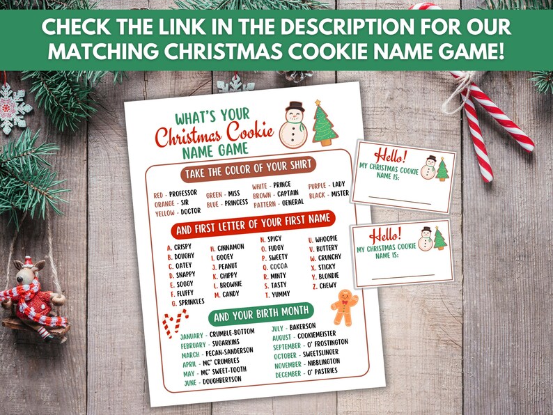 Christmas Cookie Trivia Game, Cookie Exchange Game, Cookie Swap, Cookie ...