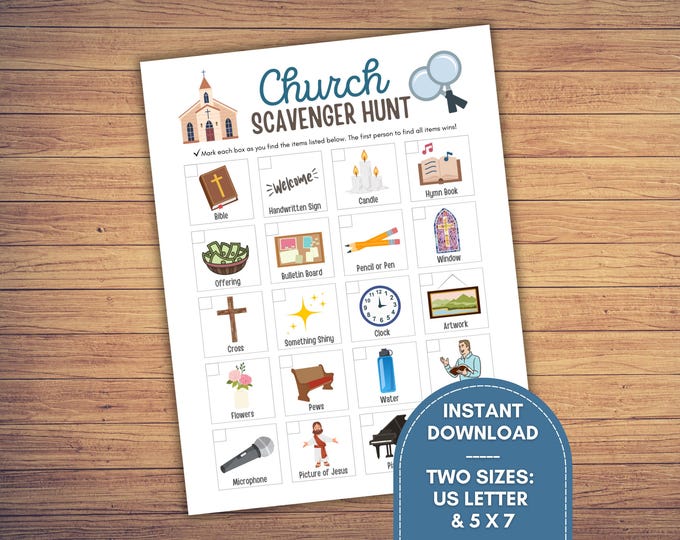 Editable Church Scavenger Hunt Ideas, Personalized Church Treasure Hunt ...
