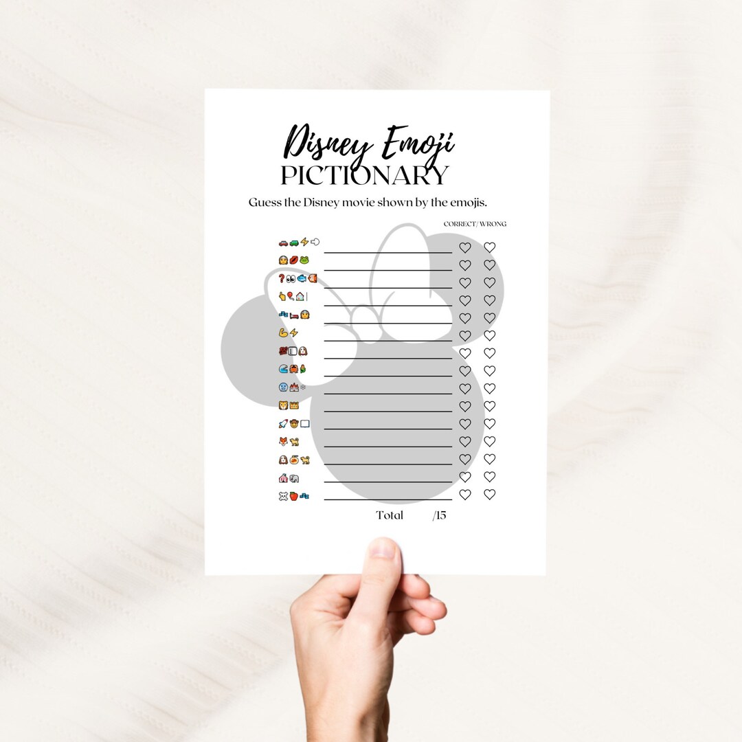 Princess Movie Emoji Pictionary | Hen Bachelorette Party | Party Game ...