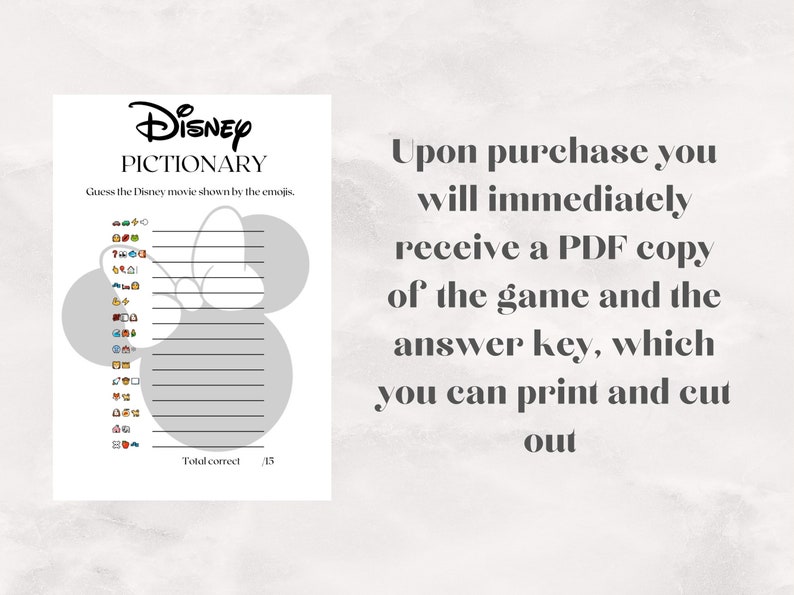 Princess Movie Emoji Pictionary | Hen Bachelorette Party | Party Game ...