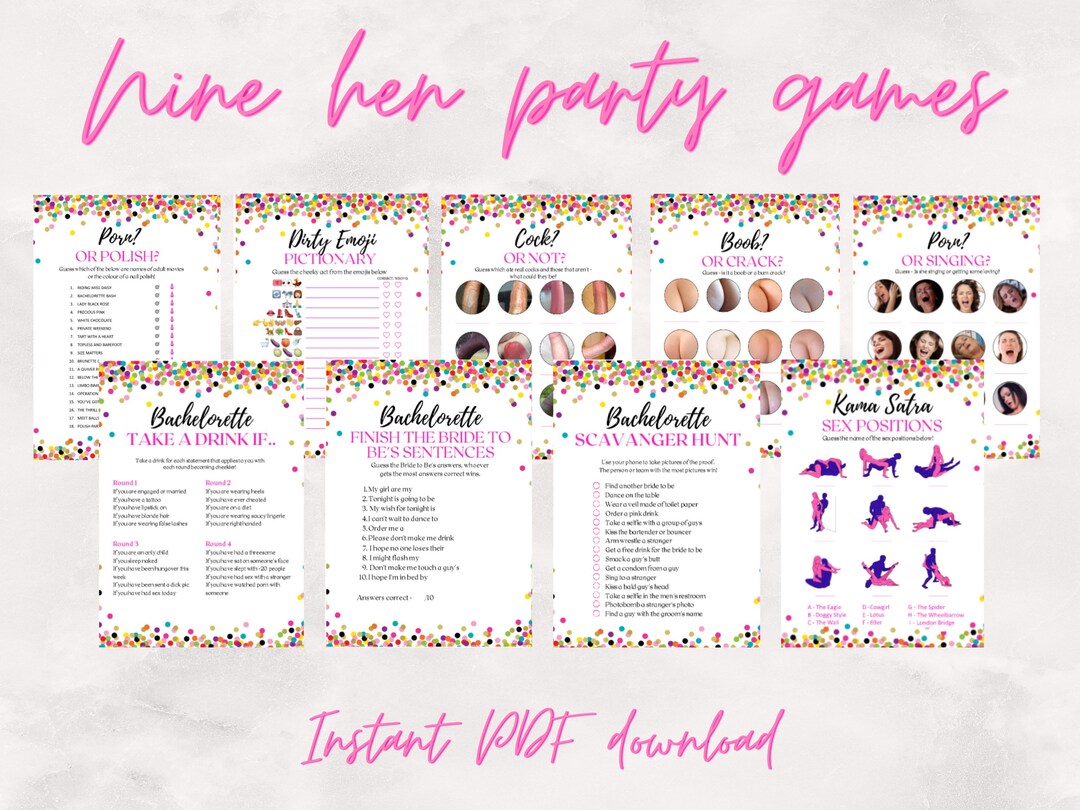 Rude Hen Party Games Instant Download Cheeky Naughty Funny - Etsy UK