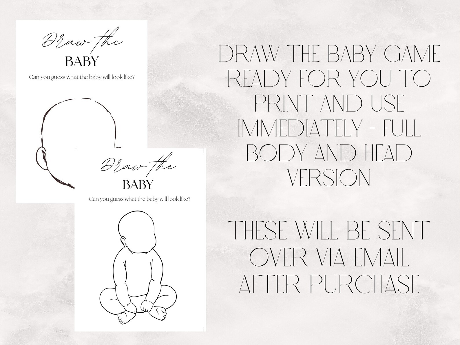 Draw the Baby Game | Baby Shower Game | Digital and Printable ...
