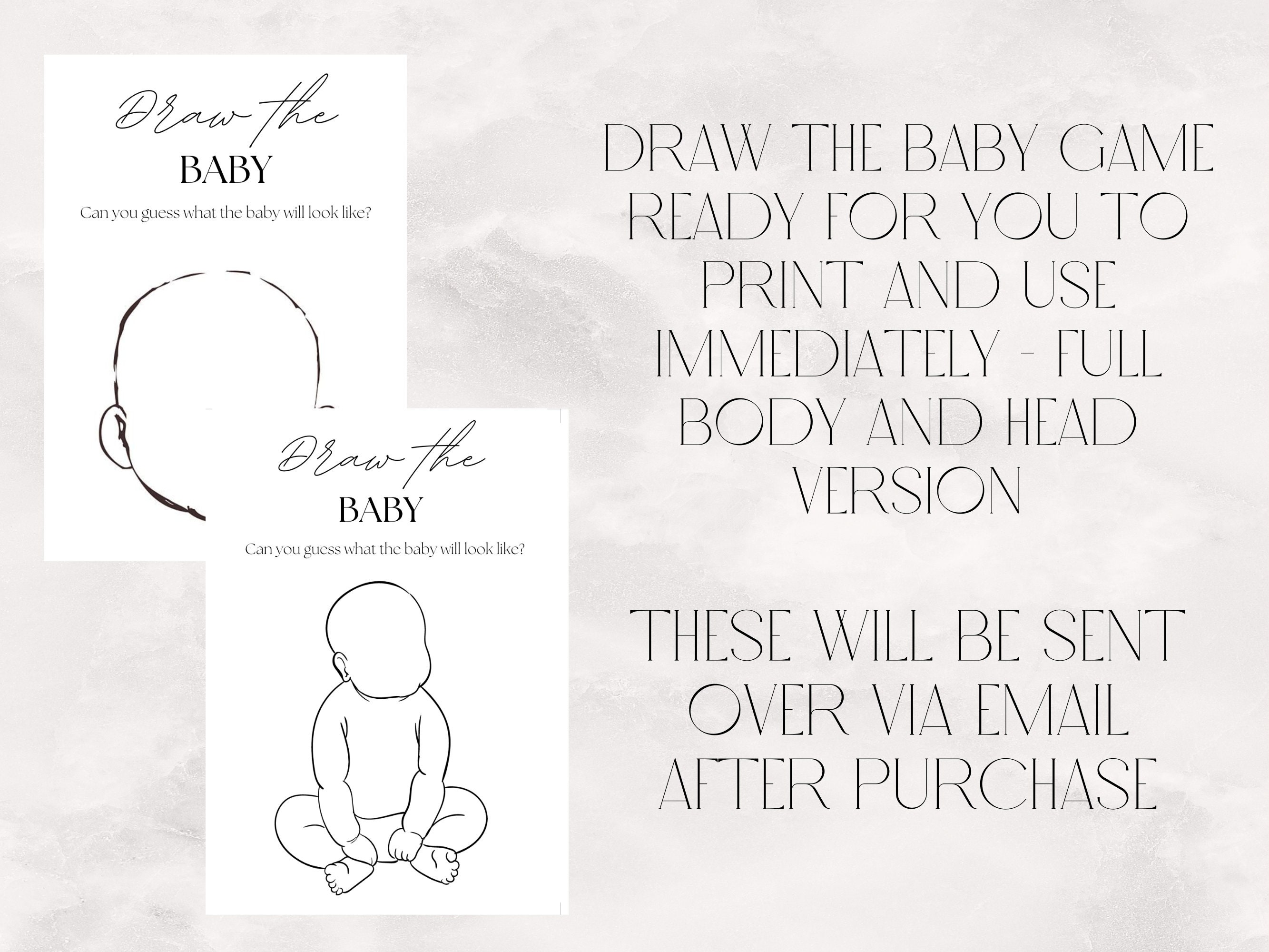 Draw the Baby Game | Baby Shower Game | Digital and Printable ...
