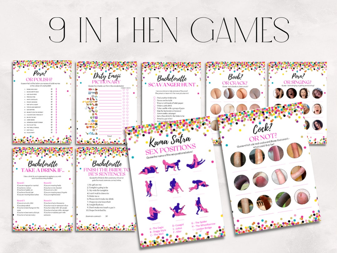 Rude Hen Party Games Instant Download Cheeky Naughty Funny Bachelorette ...