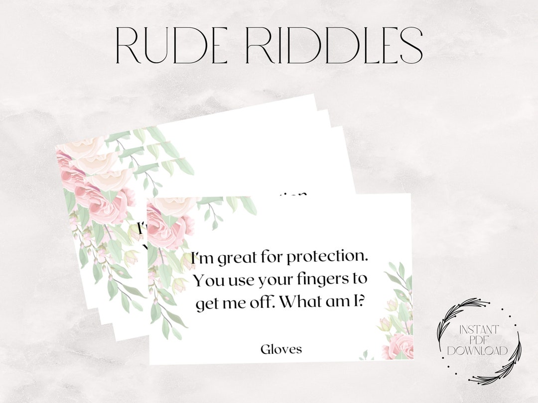 Rude Riddles Hen Party Game Bachelorette Funny Rude Games - Etsy UK
