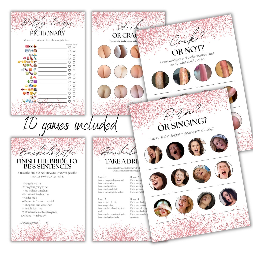 Rose Gold Rude Hen Party Games Bundle Instant Printable Download Cheeky ...