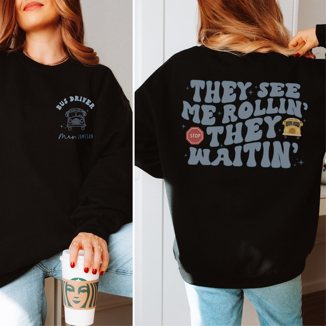 School Bus Driver Sweatshirt: Personalized Bus Driver Shirt Funny Bus ...