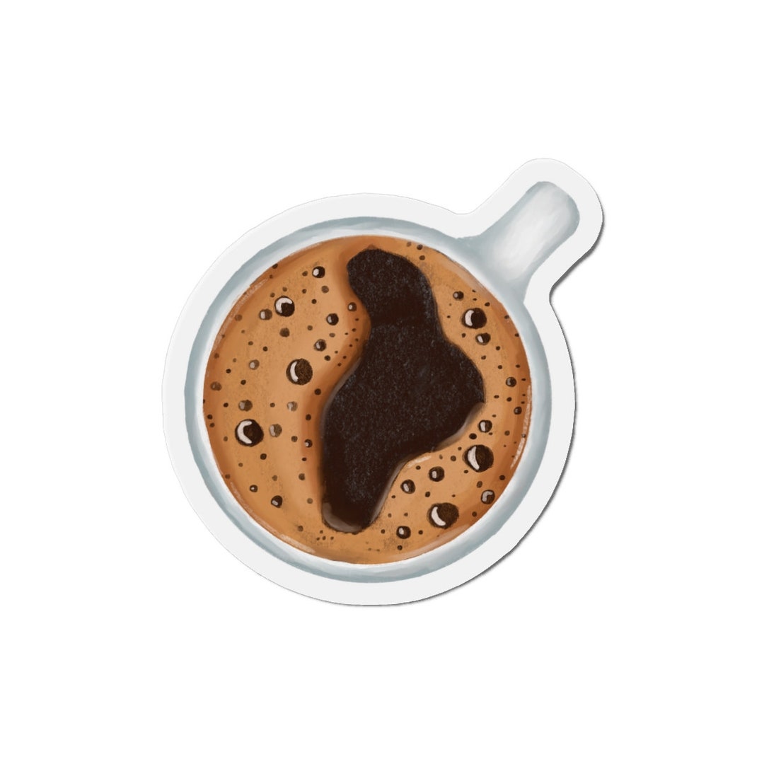 Coffee Mug Magnet, Caffeine Magnet, Cafe Magnet, Refrigerator, Locker ...