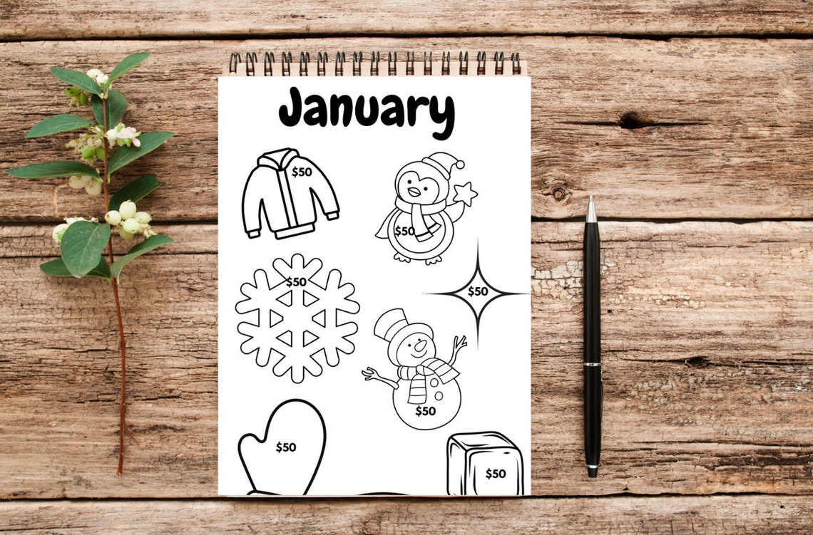 Printable Budgeting Coloring Pages | Set of 12 | Save 500 Each Month ...